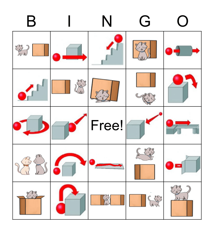 Prepositions Bingo Card