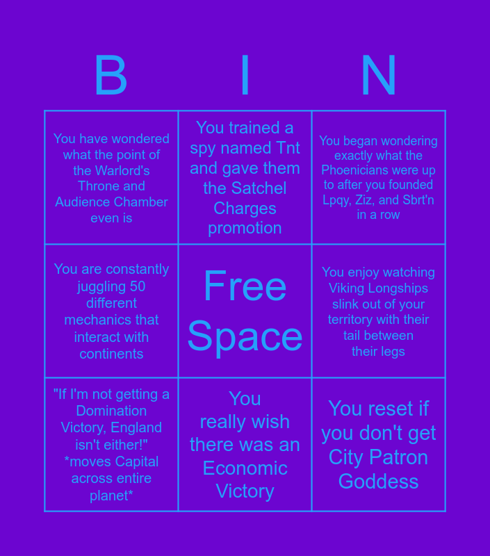 Phoenicia Main Bingo Card
