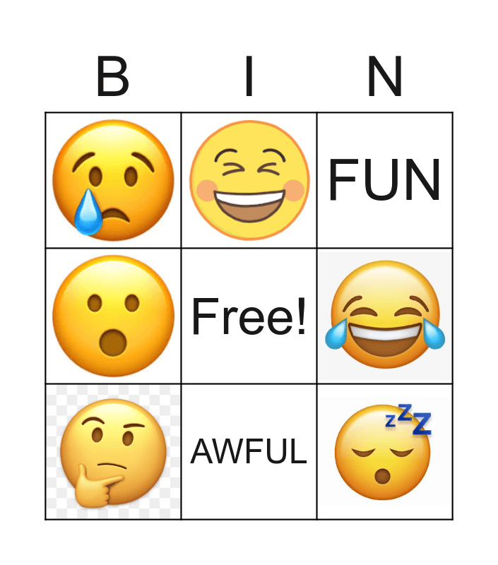 EMOJIS Bingo Card