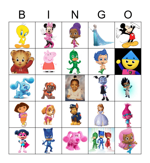 Kacey's Favorite Characters Bingo Card