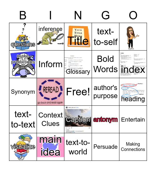 Reading Strategies BINGO Card