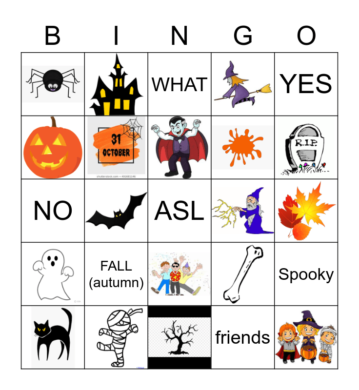 ASL Halloween Bingo! Bingo Card
