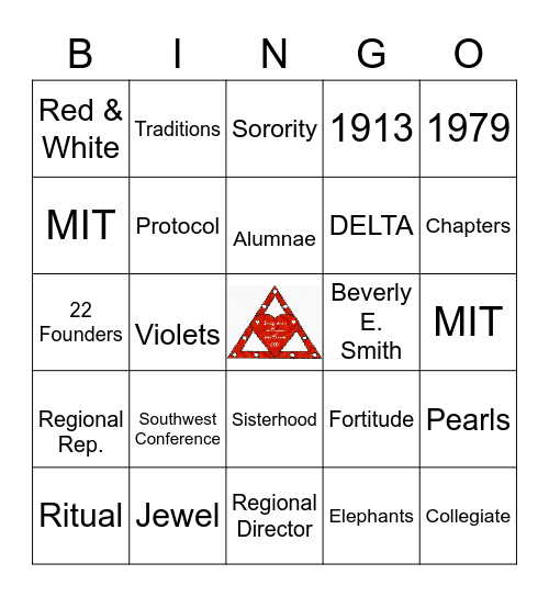 DELTA SIGMA THETA BINGO Card