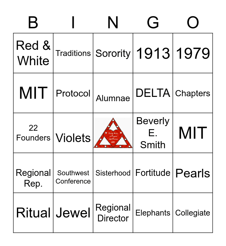 DELTA SIGMA THETA BINGO Card