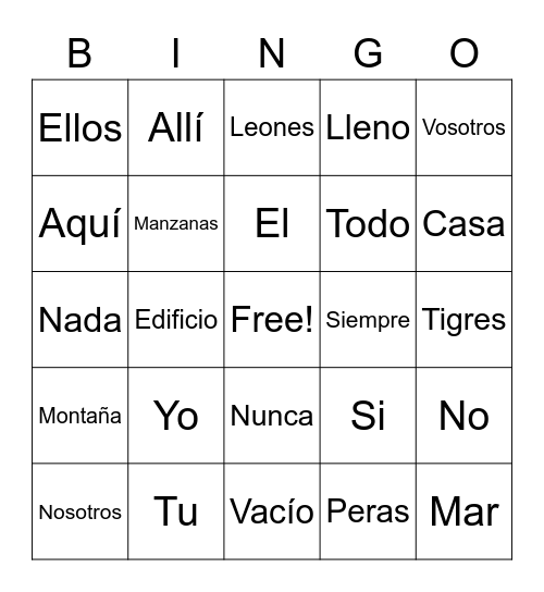 Yo Bingo Card