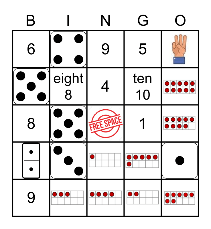 Subitizing BINGO (walk) Bingo Card