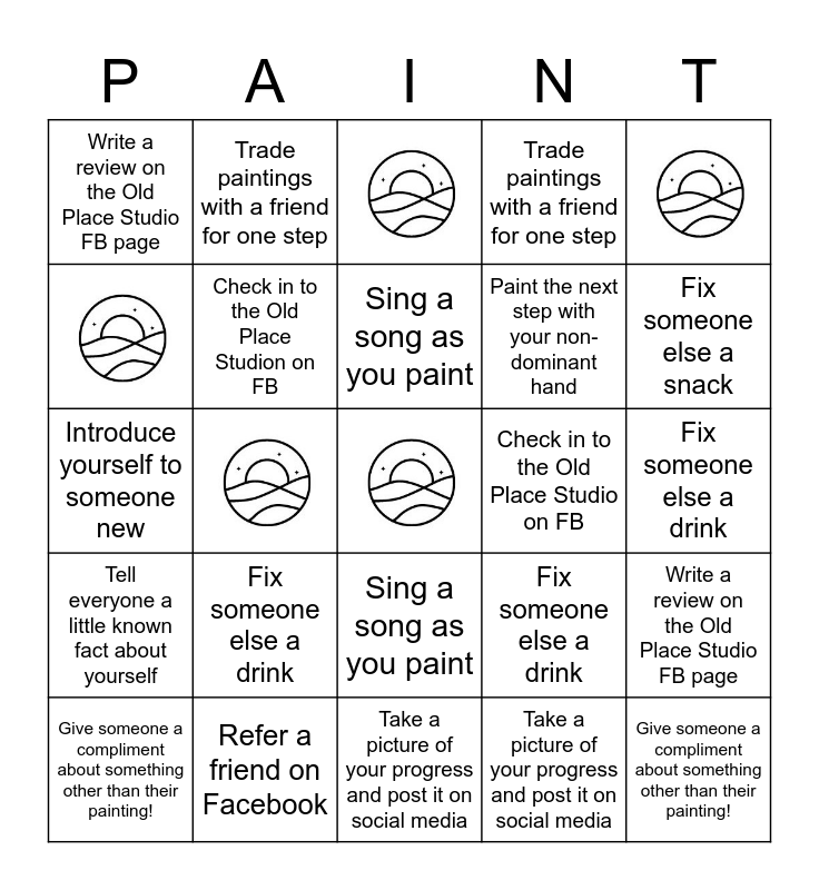 Paint Night! Bingo Card