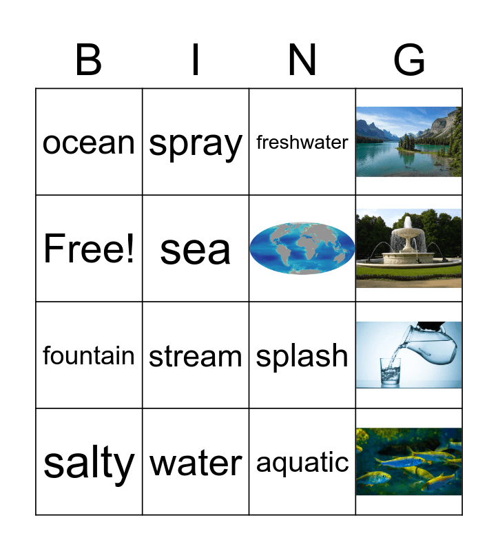 Miss L's Water Bingo Card