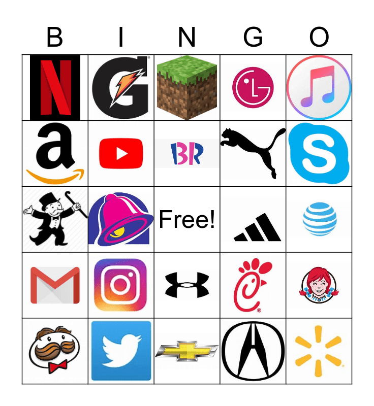 Brands Bingo 25 Bingo Card