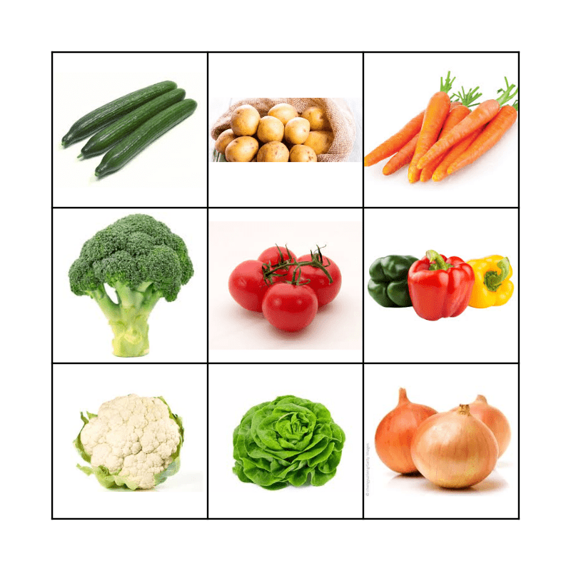 Les legumes Bingo Card