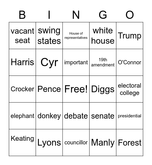 ELECTION Bingo Card