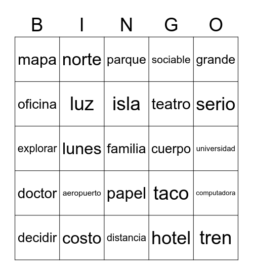 Cognate Bingo - Happy Hispanic Heritage Month Bingo Card