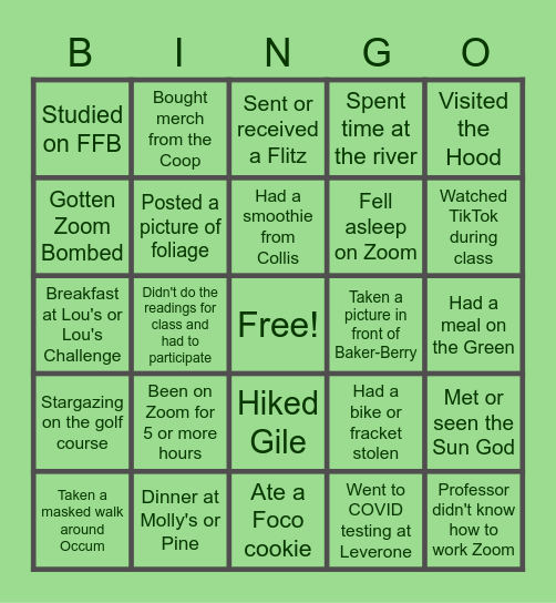 Museum Club Bingo! Bingo Card