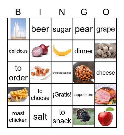 Lotería: La comida Bingo Card
