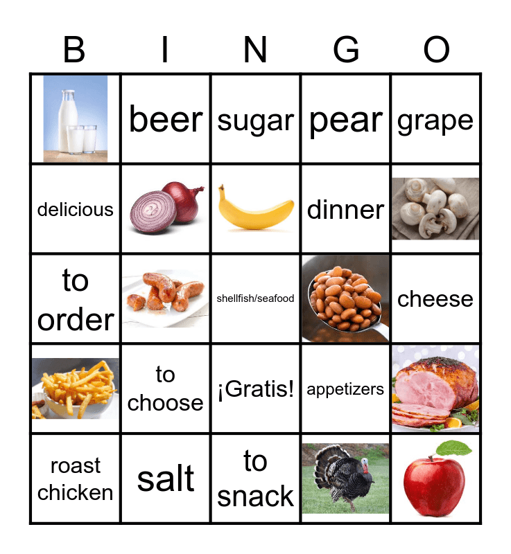 Lotería: La comida Bingo Card