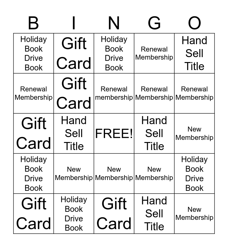 Barnes & Noble Bingo Card