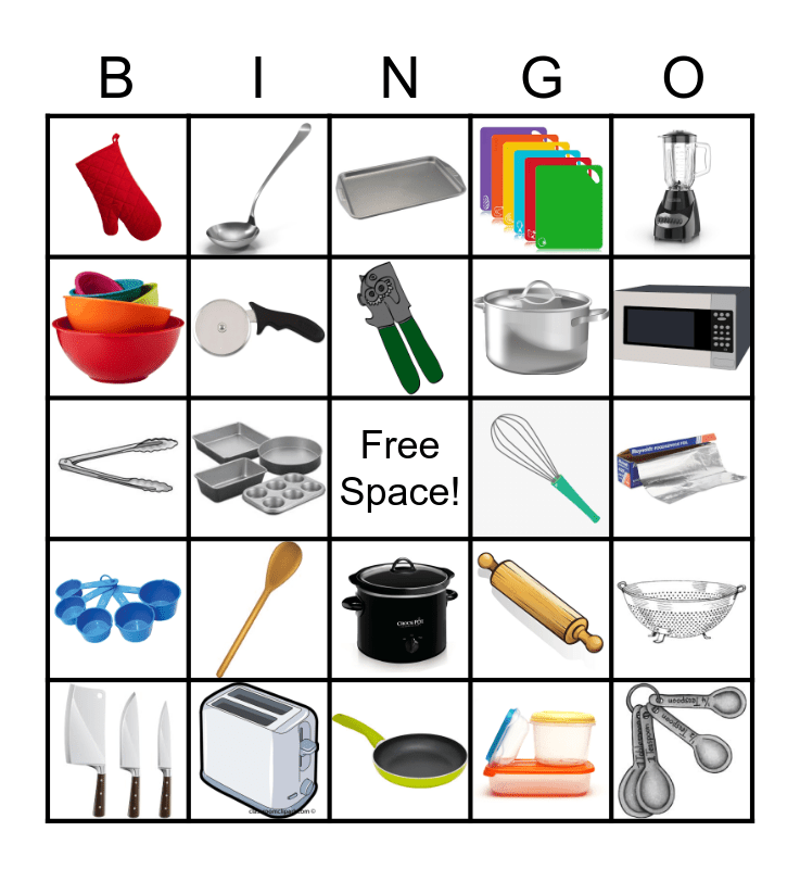 Kitchen Utensil BINGO Card