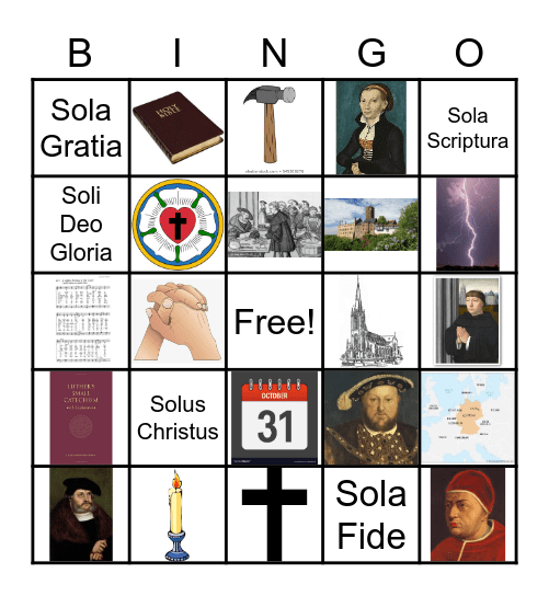 Reformation BINGO Card