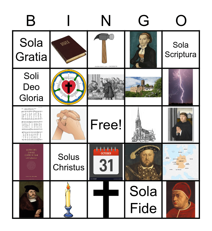 Reformation BINGO Card