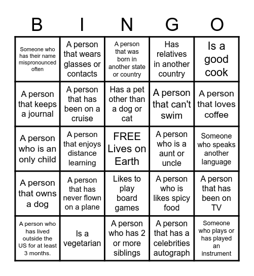 We Celebrate Our Class Diversity Bingo Card