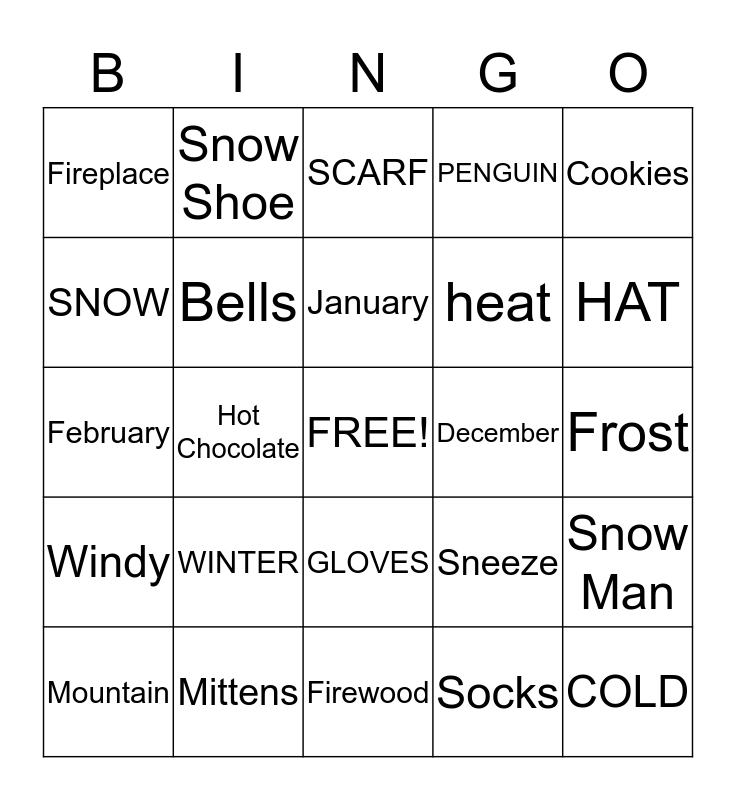 Winter Bingo Card