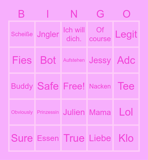 BuBu Bingo Card