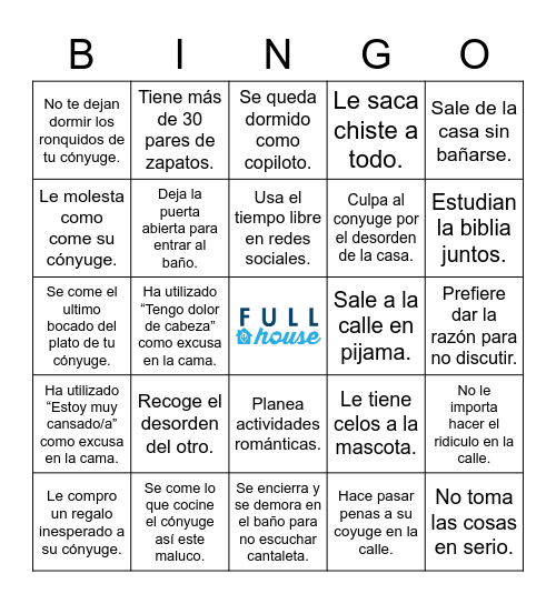 FULL HOUSE Bingo Card