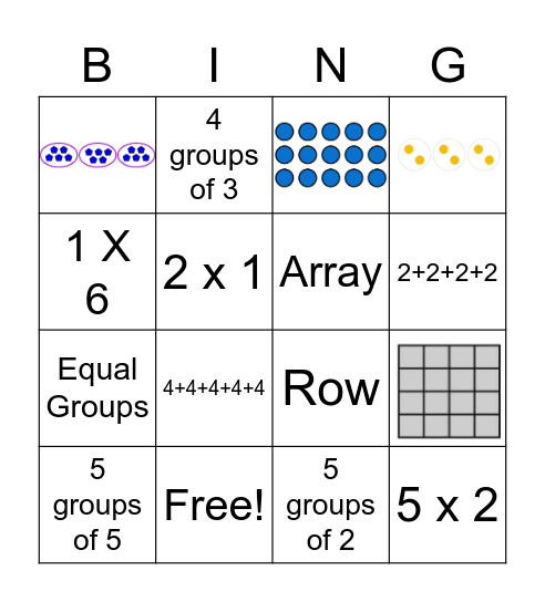 Multiplication Bingo Card