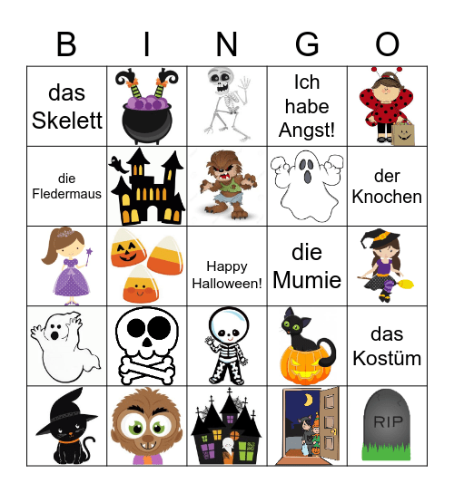 Deutsches Halloween Bingo Card