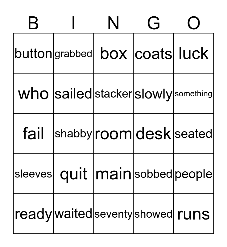 Lessons 1-35 Bingo Card