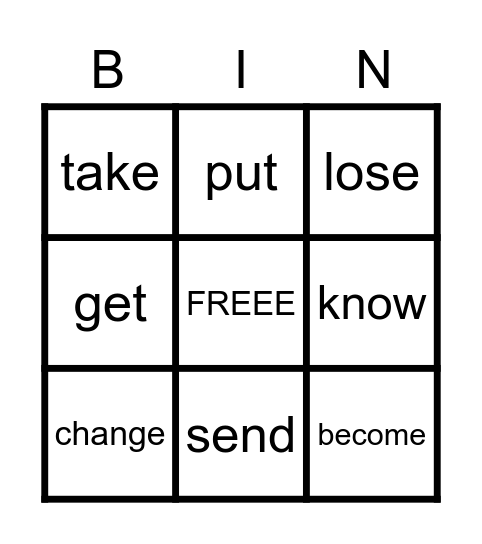PAST PERFECT Bingo Card