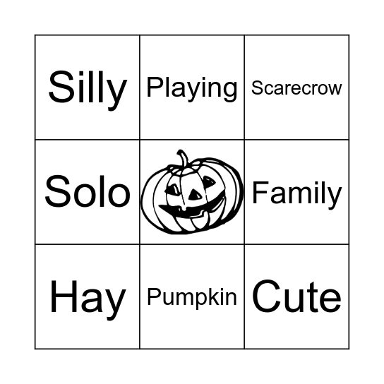 Pumpkin Patch Bingo Card