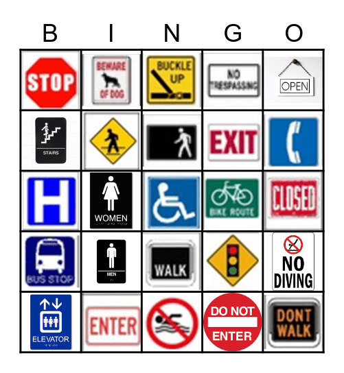 Community Signs Bingo Card