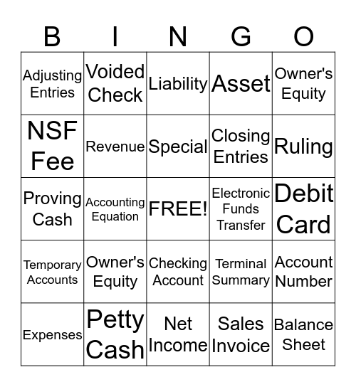 Accounting Bingo Card