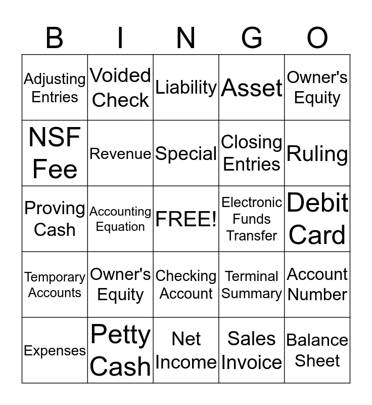 Accounting Bingo Card