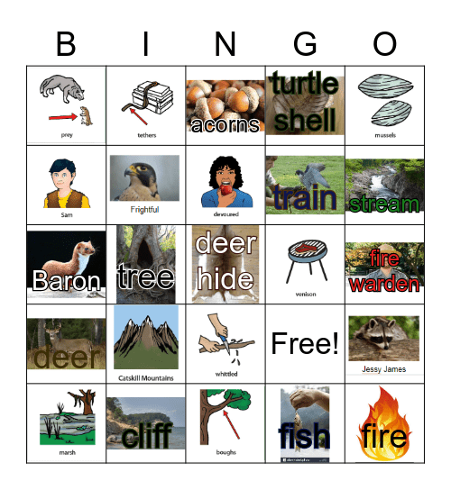 My Side of the Mountain Bingo Card