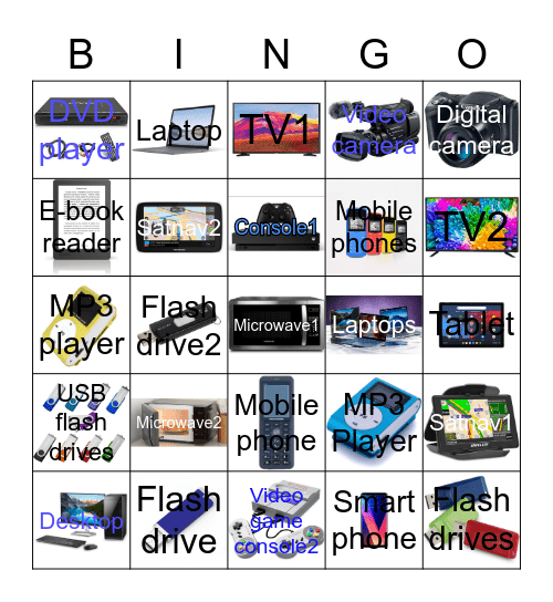 Gadgets Bingo Card
