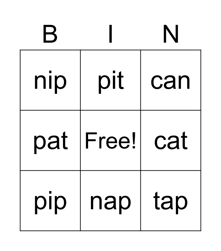 Orla's Class Bingo Card