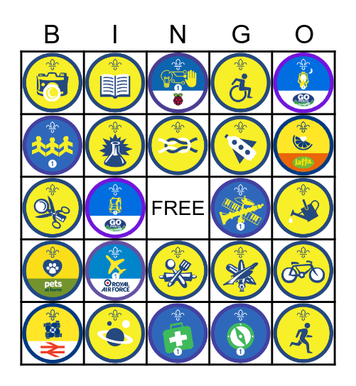 Beaver Badge Bingo Card