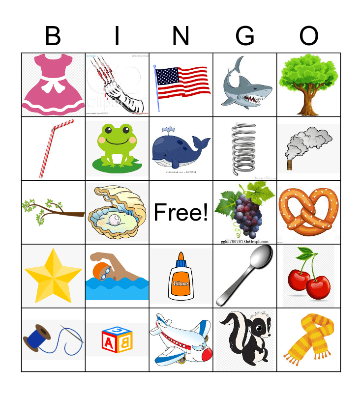 CONSONANT BLENDS SOUNDS Bingo Card