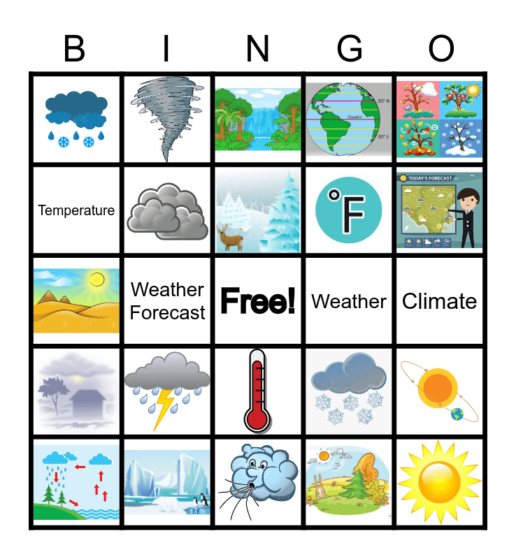 Weather & Climate Bingo Card