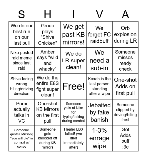 Bingo Bango Bongo 3 Bingo Card