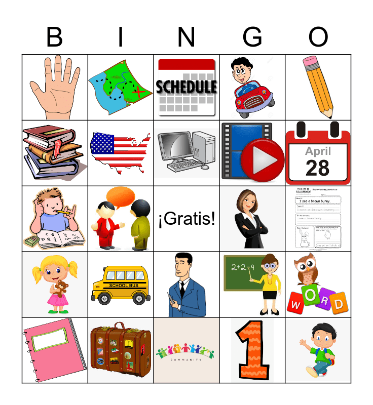 Capítulo 1 Parte 2 - Vocabulario Bingo Card