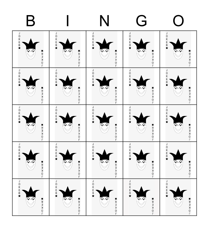 JOKERS Bingo Card
