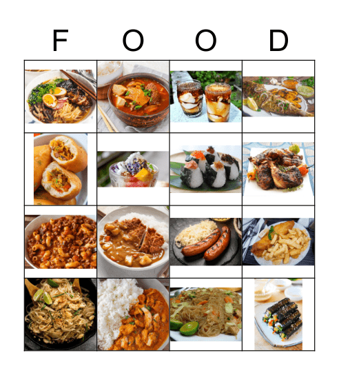 Food Around the World Bingo Card