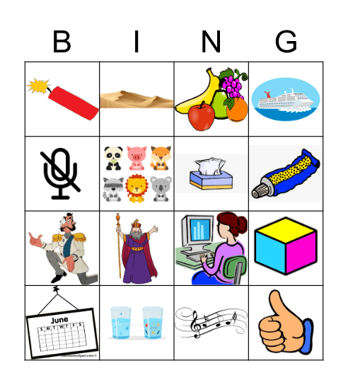 Long Vowel U Bingo Card