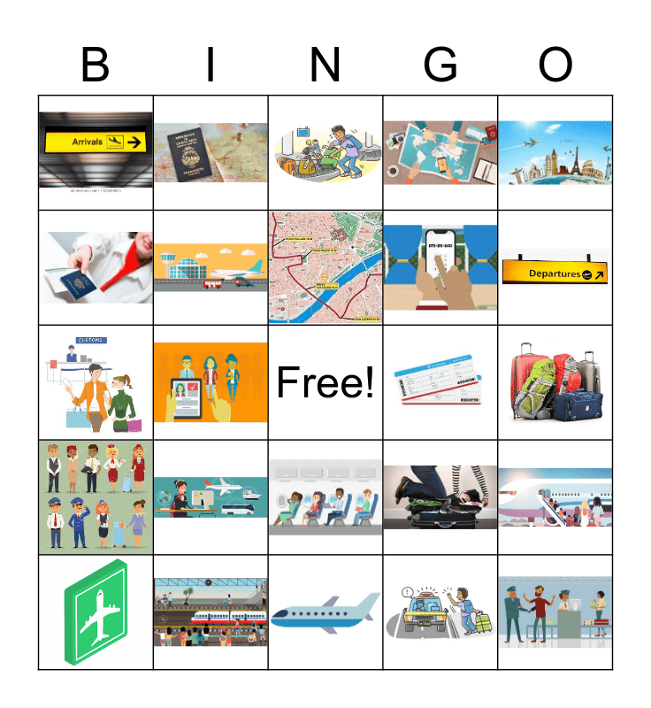 ¡Vamos a viajar! Bingo Card