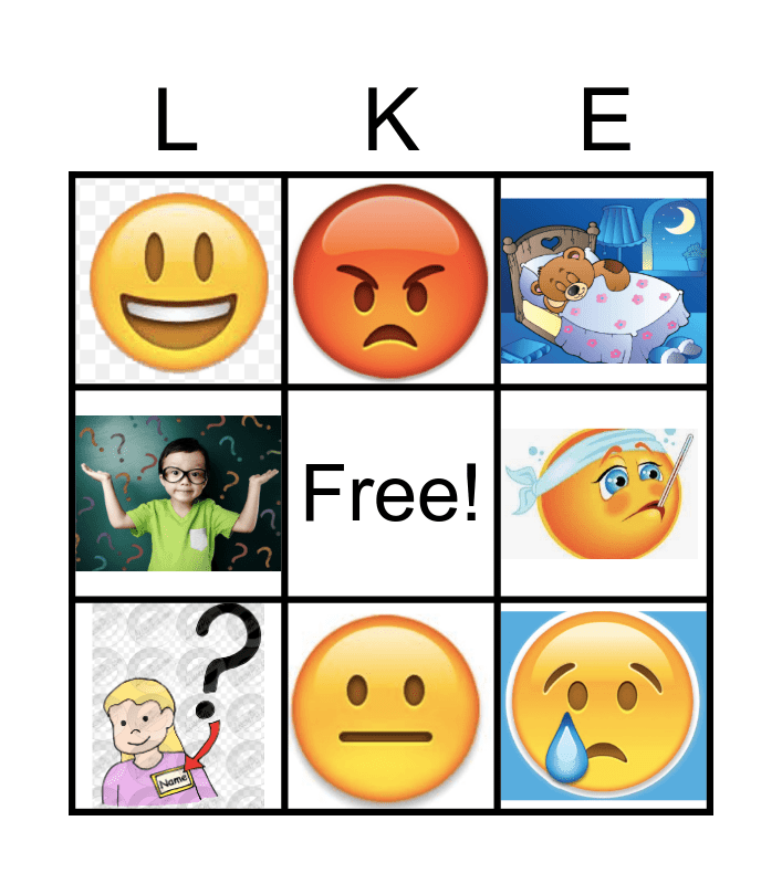 Spanish Emotions Bingo Card