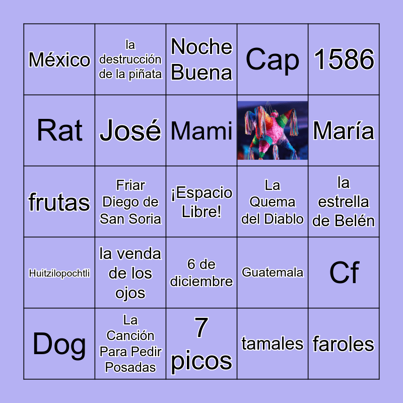 Las Posadas Lotería! Bingo Card