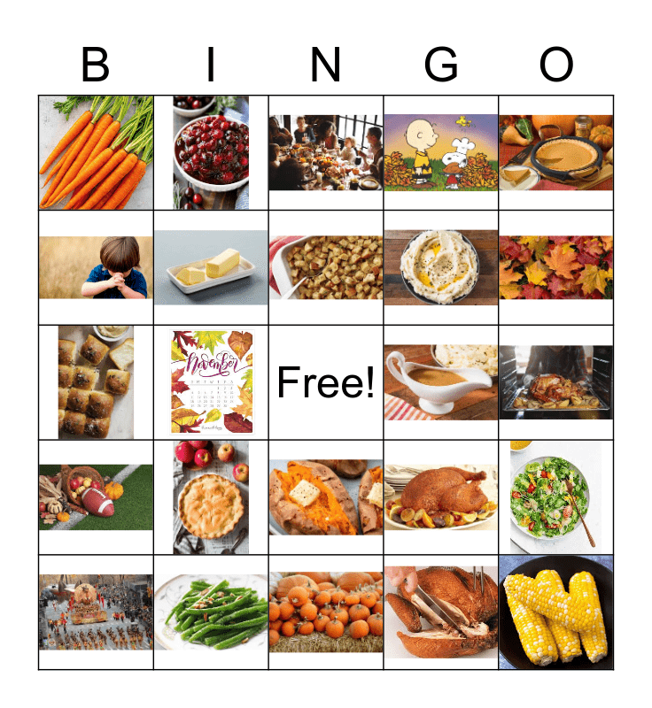 El Día de Acción de Gracias Bingo Card